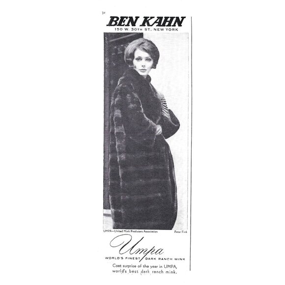 Ben Kahn | Art | Ben Kahn Dark Ranch Mink Fur Coat Womens Vintage Luxury Outerwear 96 Print Ad ...
